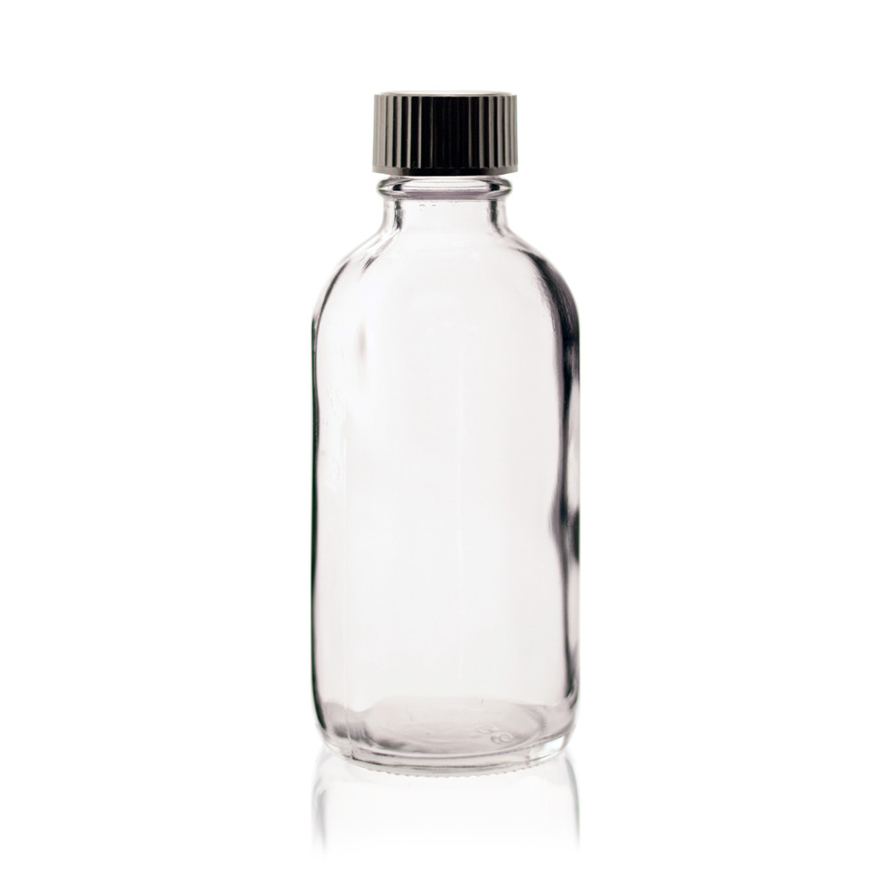 1 oz (30ml) CLEAR Glass Bottle - w/White Fine Mist Sprayer