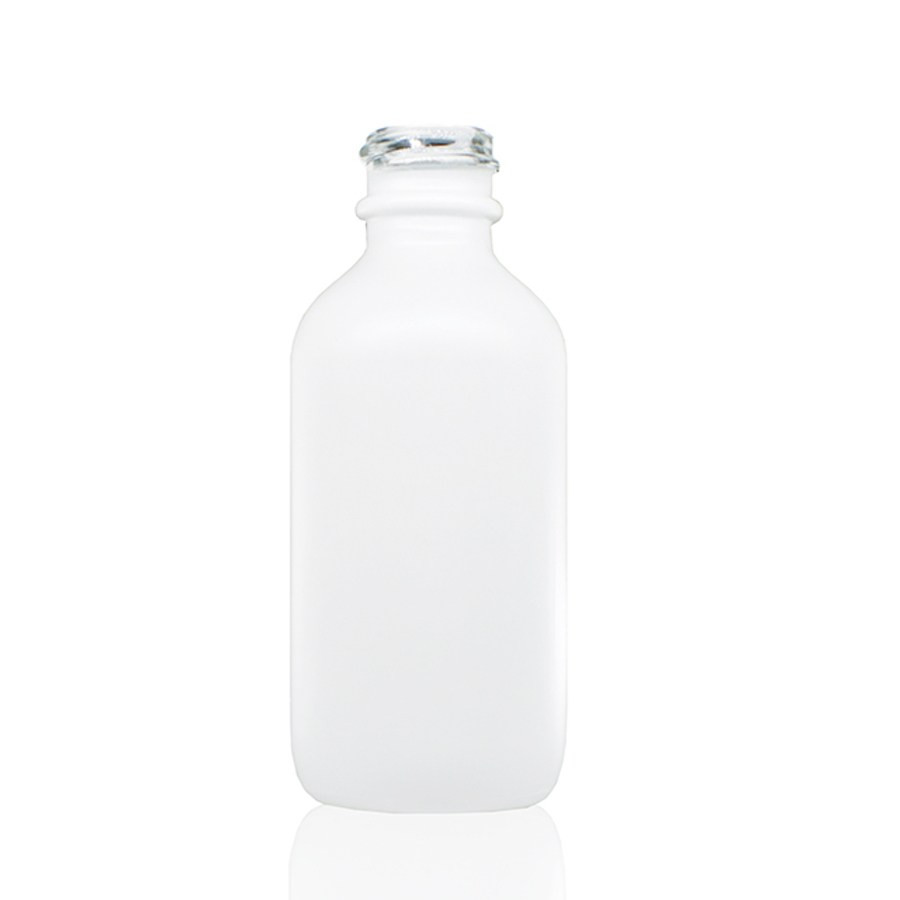 2 Oz Matt White Glass Bottle w/ White Regular Dropper