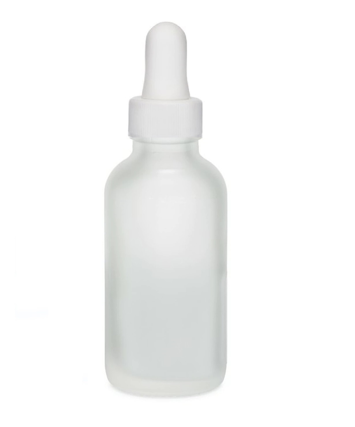1 oz FROSTED Glass Bottle w/ White Child Resistant Dropper