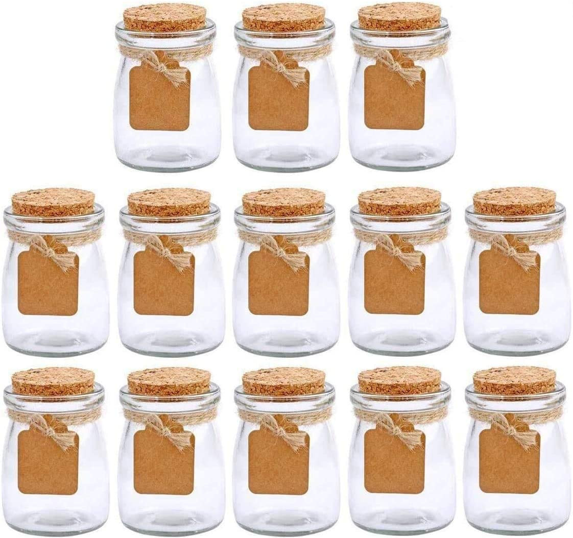 Glass Jars with Lids, 3.4 oz Favor Jars, Small Glass Bottles with Cork ...