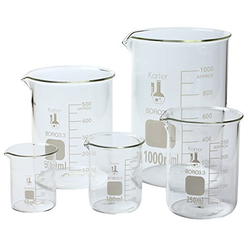 Beaker, Flask, Cylinder Set, 3.3 Boro. Glass - 9 Pieces - Beaker Set ...
