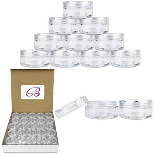 30 Gram Glass Cosmetic Containers Empty Sample Jars with Leakproof Lids ...