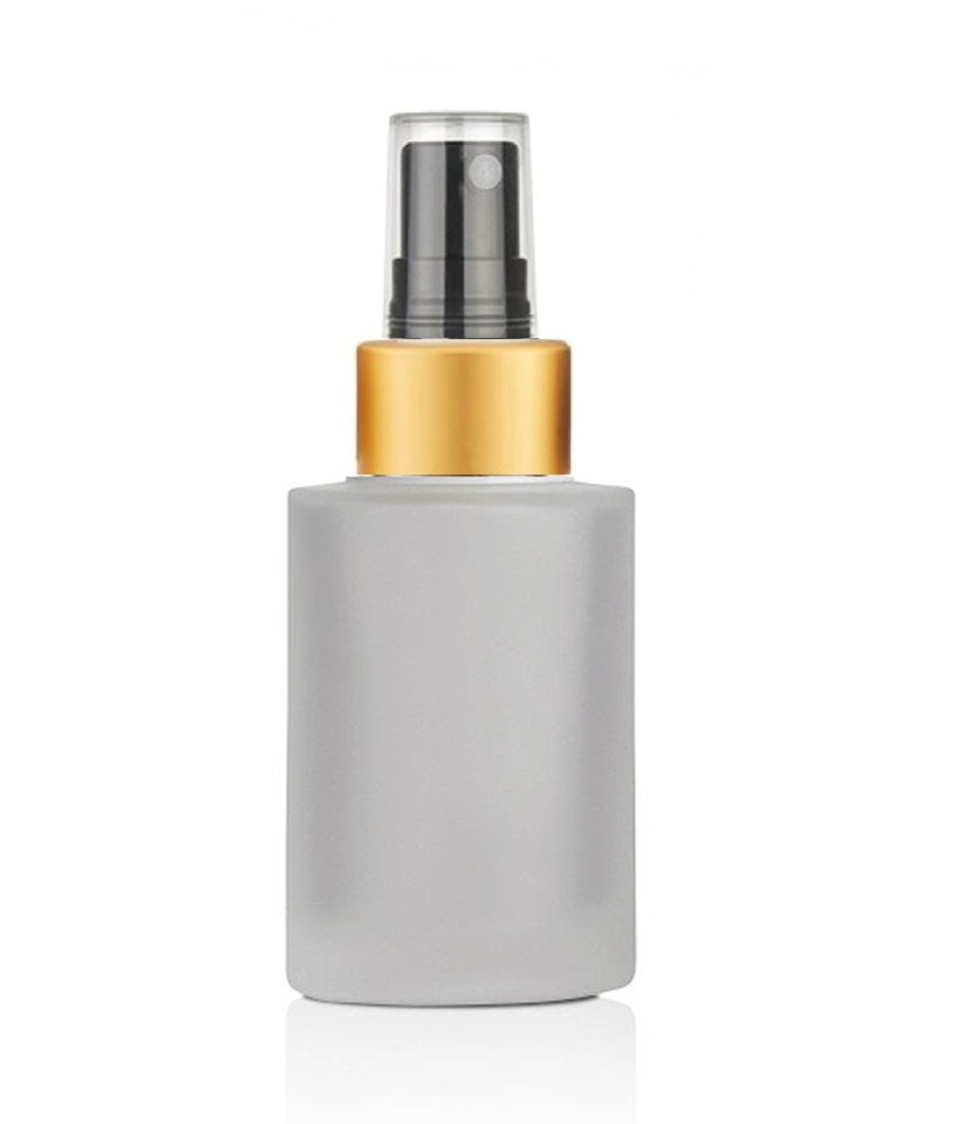 1 Oz Frosted Cylinder Glass Bottle With Matt Gold White Fine Mist Sprayer