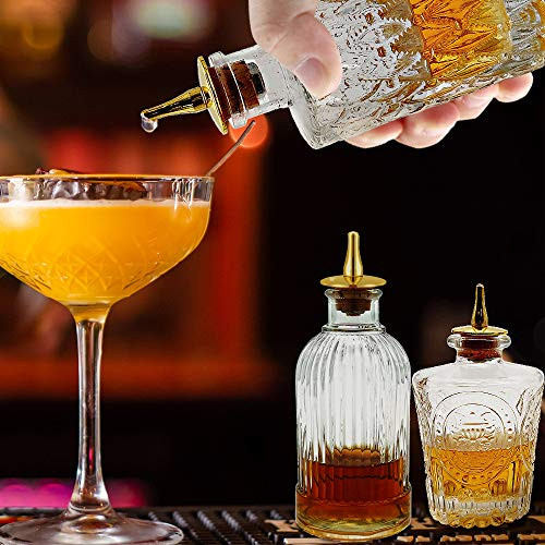 Bitters Bottle-Set of 5 Glass Bitters Bottle Lead Free Glass with ...