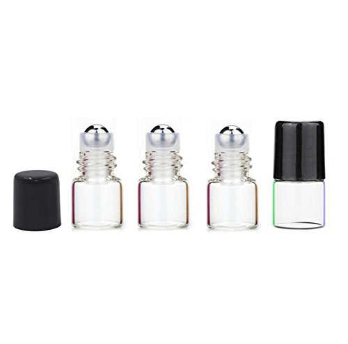 15 PCS 8 ml (0.27 oz) Mini Clear Glass Roller Bottles for Essential Oil ...