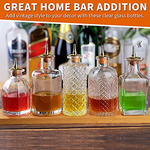 Bitters Bottle-Set of 5 Glass Bitters Bottle Lead Free Glass with ...