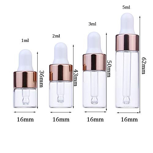 Glass Dropper Bottles,50 Packs Essential Oil Dropper Bottle Clear Glass ...