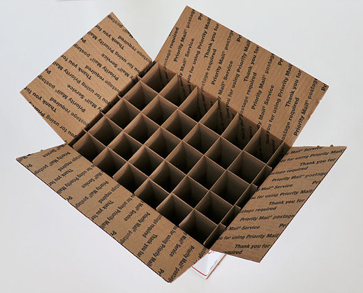 Corrugated Boxes with 64 Cells Dividers (Fits 64 - 4 oz. Bottles) - Set ...