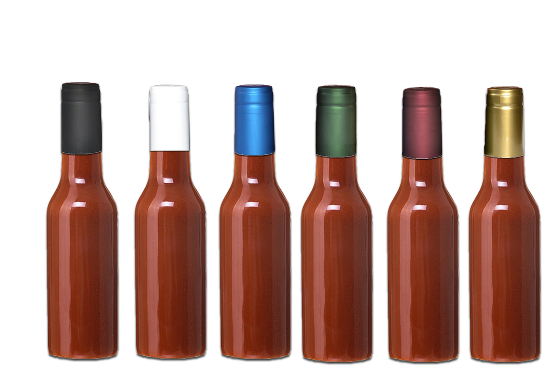 5 Oz Clear Glass Woozy Hot Sauce Bottle With Black Cap And Inserts 24 5-oz-clear-glass-woozy-hot-sauce-bottle-with-black-cap-and-inserts-24