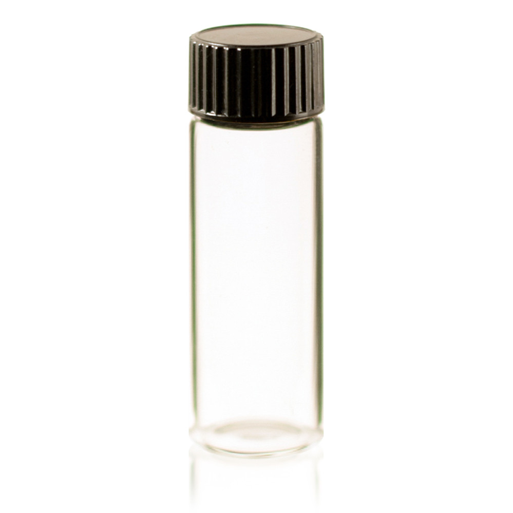 1/4 Dram Amber Glass Vial - w/Orifice Reducer & Black Cap