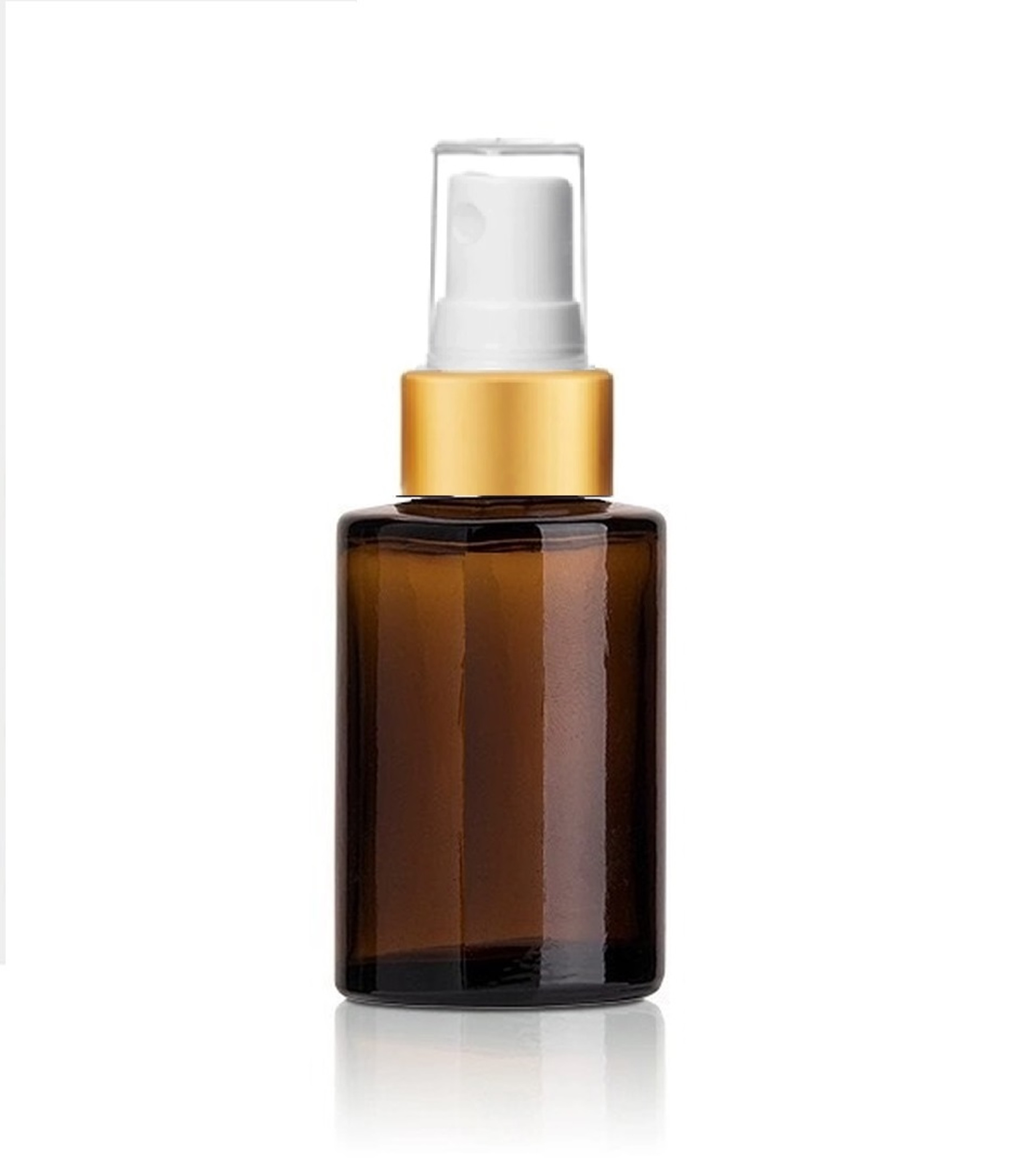 1 Oz Frosted Cylinder Glass Bottle With Matt Gold White Fine Mist Sprayer