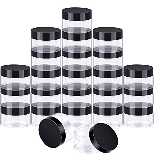 50 New, 3 Gram Plastic Pot Jars, With CLEAR Lids.