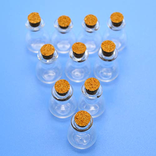 18 Pieces Mini Glass Color Bottles Wishing Bottle 2 ml Tiny Jars Vials ...