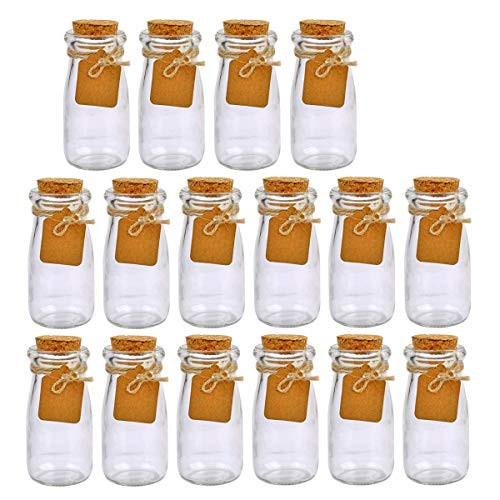 MAXMAU 24PCS 10ml Glass Bottles Cork Stoppers DIY Decoration Mini Glass ...