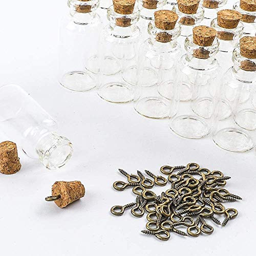 6 pcs Spherical Glass Bottles with Cork Bottle Stopper (6, 8.5 oz Clear)