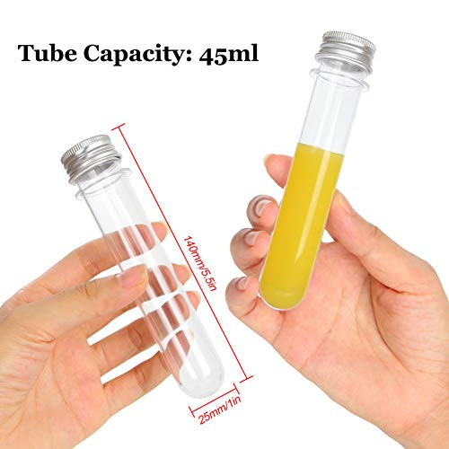 60Pack Plastic Test Tubes with Caps, 45ML Clear Bath Salt Tubes Gumball ...