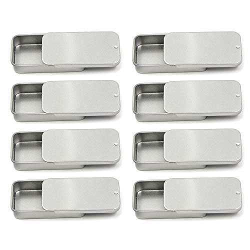 24-Pack Slide Top Rectangular Metal Tin Containers for Candies Jewelry ...
