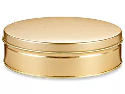 Decorative Tins - 7 x 3", Gold- Pack of 24