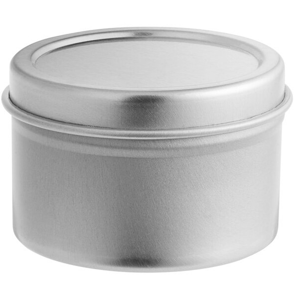 Deep Metal Tins - Round, 2 oz, Window Lid, Silver-Pack of 48