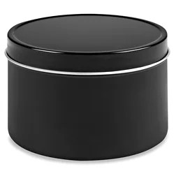 Deep Metal Tins - Round, 14 oz, Solid Lid, Gold-Pack of 48