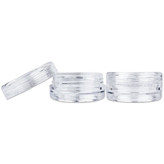 50 New, 3 Gram Plastic Pot Jars, With CLEAR Lids.