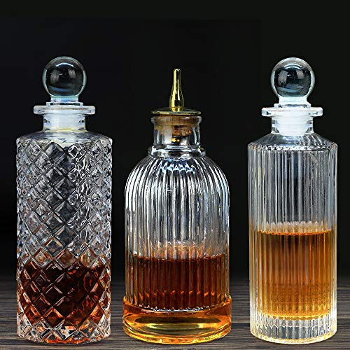 Bitters Bottle Set of 6 - Glass Bitter Bottle, with Zinc Alloy Dash Top ...