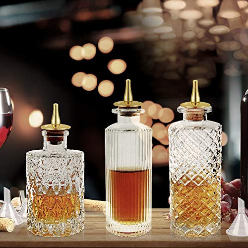Bitters Bottle-Set of 5 Glass Bitters Bottle Lead Free Glass with ...