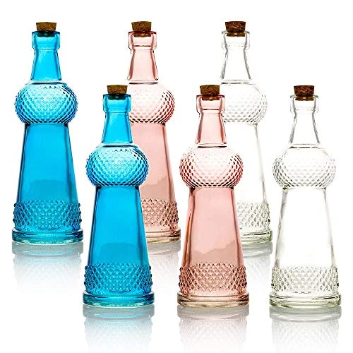 Quasimoon PaperLanternStore.com 7pc Pink Vintage Glass Wedding Bottle ...