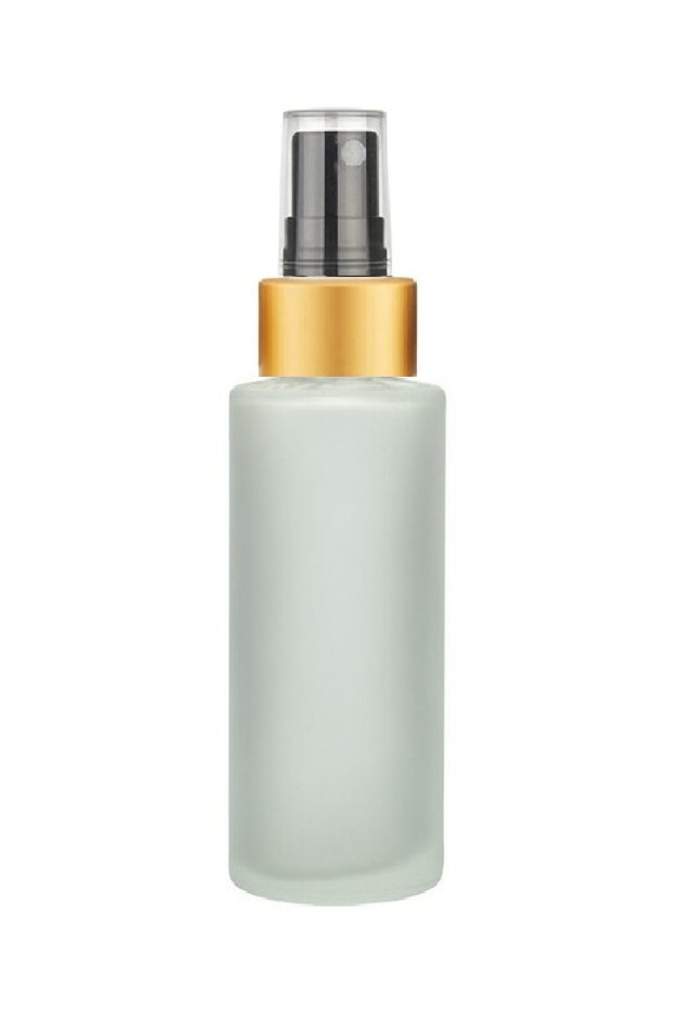 1 Oz Frosted Cylinder Glass Bottle With Matt Gold White Fine Mist Sprayer