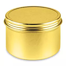 Screw-Top Metal Tins - 4 oz, Deep, Gold- Pack of 48