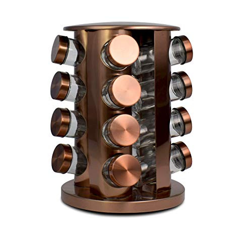 Spice Rack with 24 Empty Round Spice Jars, 396 Spice Labels with Chalk ...