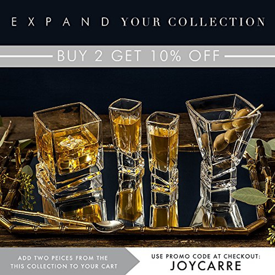 Carre Square Scotch Glasses Old Fashioned Whiskey Glasses 10 Ounce