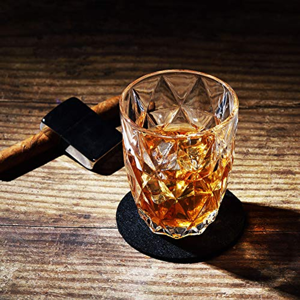 Carre Square Scotch Glasses Old Fashioned Whiskey Glasses 10 Ounce