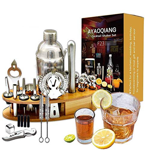 Bartender Kit: 10-Piece Bar Tool Set with Stylish Bamboo Stand ...