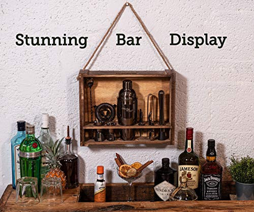 Bartender Kit: 10-Piece Bar Tool Set with Stylish Bamboo Stand ...