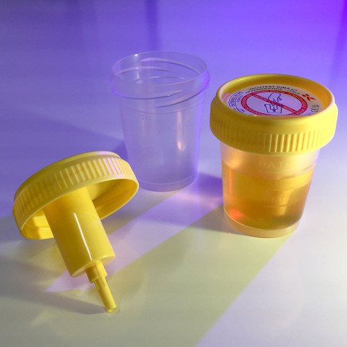 Urine Collection Cup with Integrated Transfer Device, 2oz (60mL ...