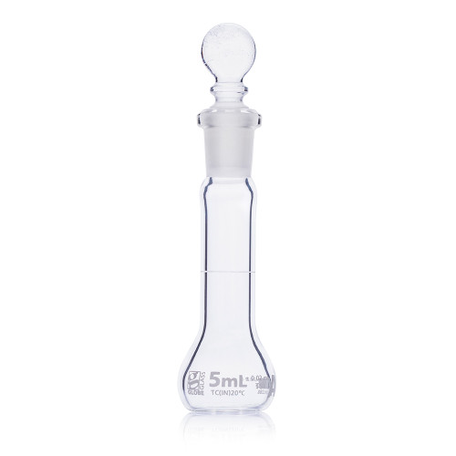 Flask, Volumetric , Globe Glass, 5mL, Class A, To Contain (TC), ASTM ...