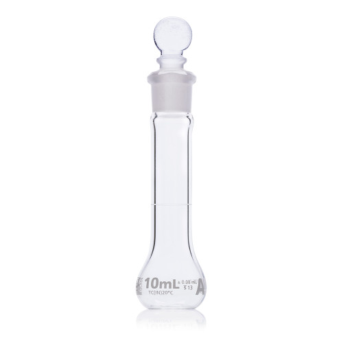 Flask, Volumetric, Wide Mouth, Globe Glass, 10mL, Class A, To Contain ...