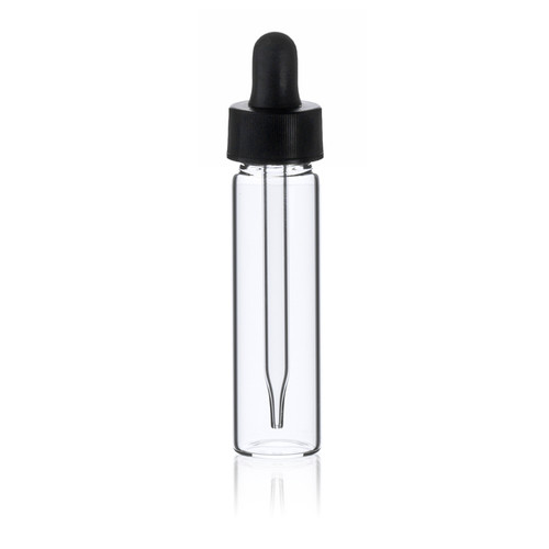 2 Dram, 7.39 ml, Clear Glass Vial - w/Glass Dropper
