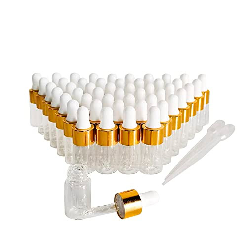 BEGIKET 50PCS Transparent Sample Dropper Bottles, 3 ml Mini Essential ...