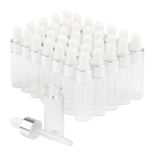 Clear Glass Dropper Bottles,35 Pcs 5ml Sample Dropper Bottles DIY Essential Oils Bottles Perfume ...