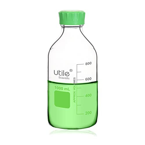 Utile Media Bottle, 3.3 Borosilicate Glass Storage Bottles with GL45 ...