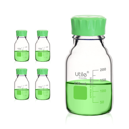 Utile Media Bottle, 3.3 Borosilicate Glass Storage Bottles with GL45 ...