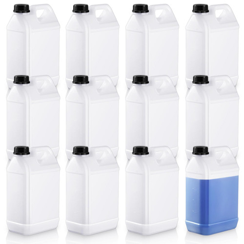 Ziliny 12 Pcs 1 Gallon Plastic Jug with Lids Square Empty Storage ...