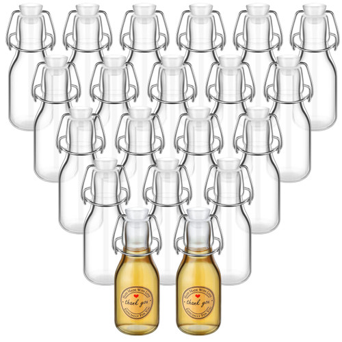 Queekay 20 PCS Mini Flip Top Glass Bottle with Stoppers Decorative ...