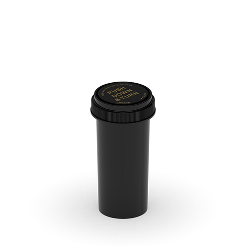 (Pk of 190) Push & Turn Cap Vial Black 30 Dram