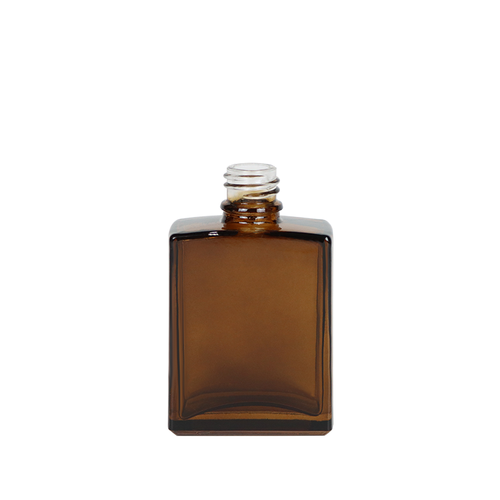 50ml Amber Square Glass Bottle 18-415 Neck Finish