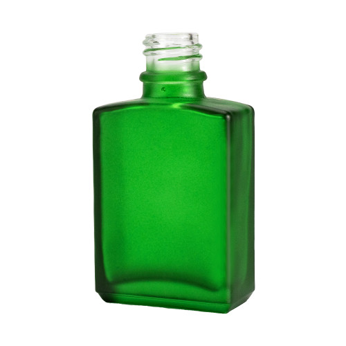 1 oz Green SQUARE Glass Bottle Tamper Evident Neck 18-415 Finish
