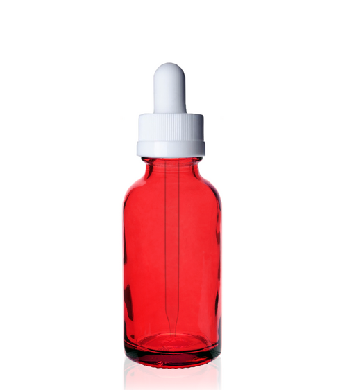 1 oz Translucent Red w/ White regular Dropper