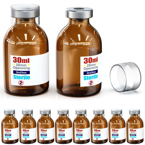 Sterile Empty Vial with Reusable Plastic Cap,Ready to Fill Glass ...